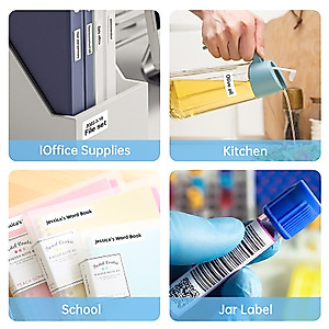 NIIMBOT D110 Label Maker Machine with Tape, Small Thermal Sticker Printer with 0.59''x1.18'' Labels, Portable Bluetooth Connection, Blue