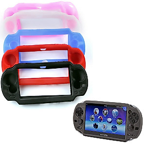 Silicone Rubber Skin Soft Cover Case Shell Protector for PS Vita PSV 1000 Controller (Black)