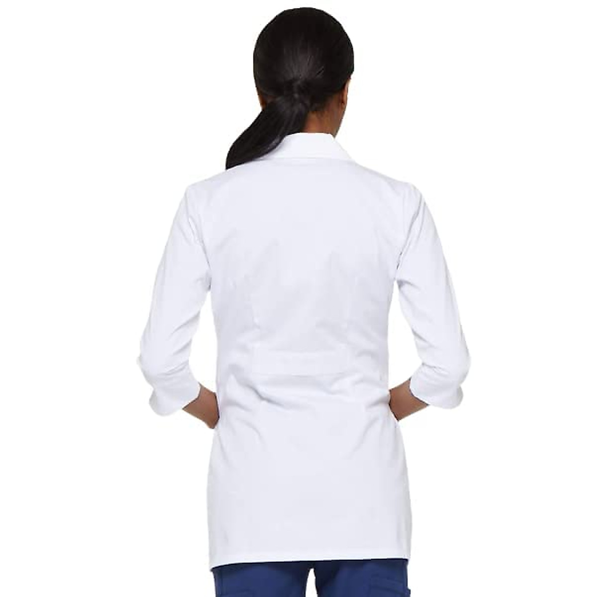 Dickies Scrubs Women's Junior Fit 3/4 Sleeve Lab Coat, White, Medium