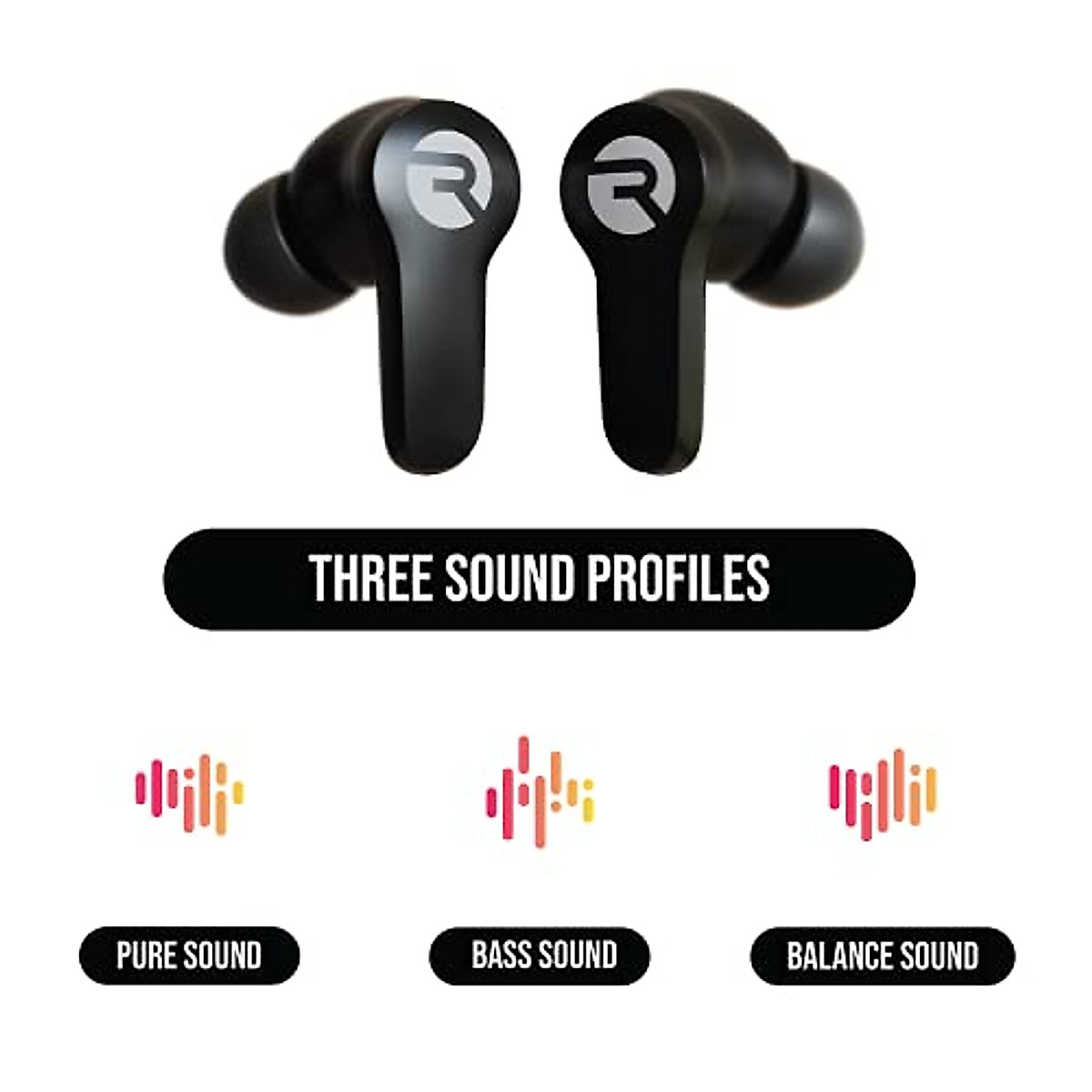 Raycon Work Earbuds Bluetooth Wireless Earphones with Microphone- Stereo Sound in-Ear Bluetooth Headset True Wireless Earbuds with 32 Hours of Battery Life (Carbon Black)