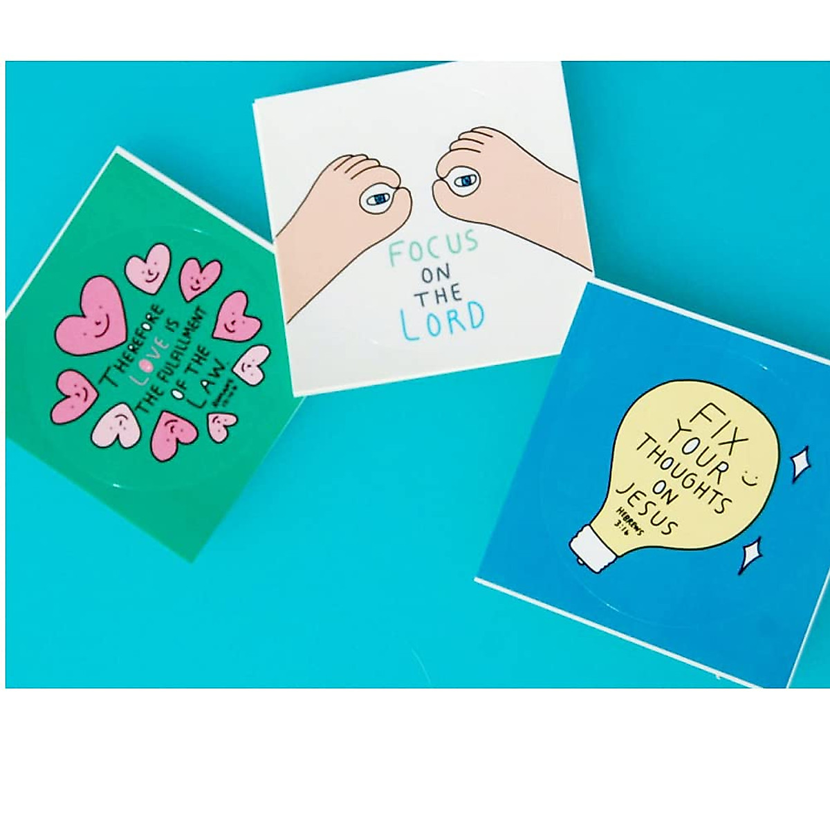 goodnewsdrawing, Bible Sticker Set, Bible Scripture Sticker, Christian Illustration Sticker Two Sets (Total 200ea)