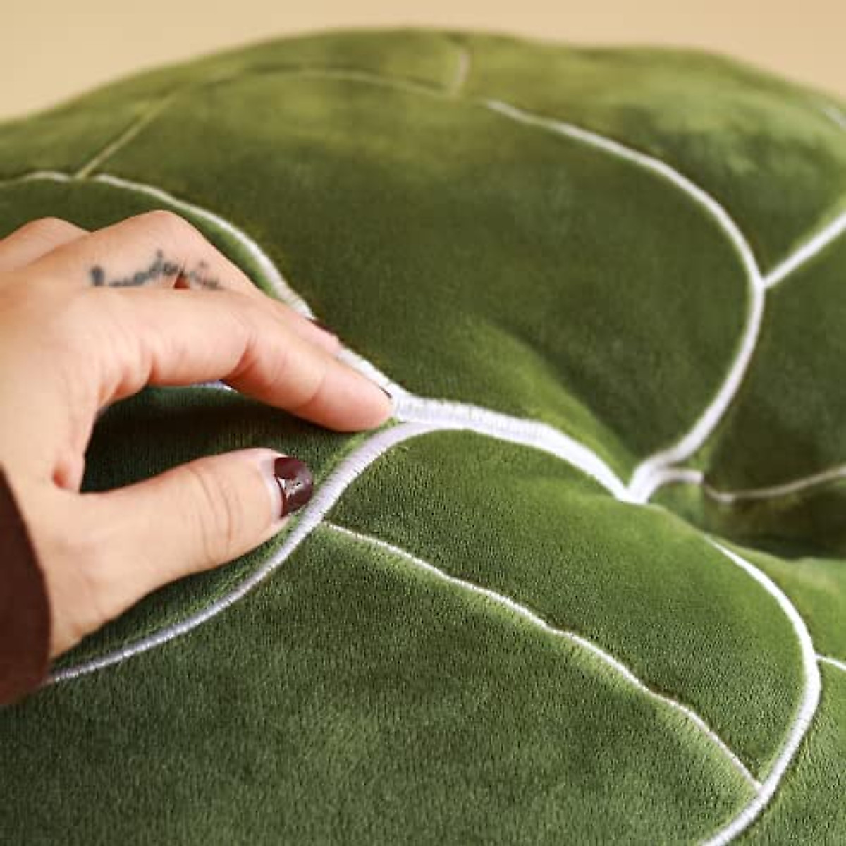 ABOUND LIFESTYLE 3D Succulent Throw Pillow, Cactus Plush, Flower Plant Shaped Cushion for Living Room Decor, Novelty Plush Decorations, Bedroom and Living Room Accent (Anthurium Clarinervium Green)