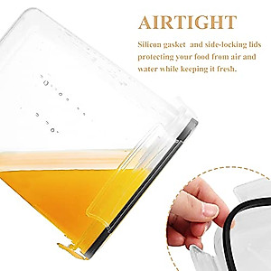 Blingco Cereal Container Food Storage Containers, Airtight Dry Food Storage Containers Set of 8 (2.5L/85oz) for Flour, Sugar, Cereal and Pantry Storage Containers with Black Locking Lids