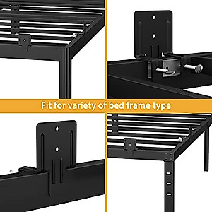 COMASACH 16 Inch Queen Bed Frame and 6 Pcs Mattress Gaskets, Heavy Duty Metal Platform Bed Frames with 4500Lbs Steel Slat Support, No Box Spring Needed, Noise Free Non Slip Mattress Foundation, Black