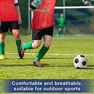 Geyoga 12 Pcs Soccer Pinnies Youth Basketball Practice Jersey Soccer Training Equipment for Sports(Red, Blue)