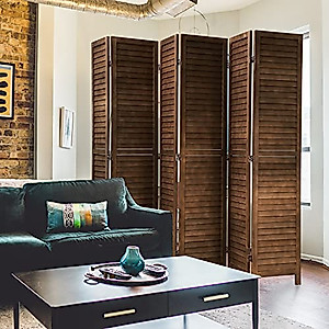 Room Divider 6 Panels, 5.75FT Wooden Room Divider Wall Folding Privacy Screens Freestanding Partition for Home Office Bedroom
