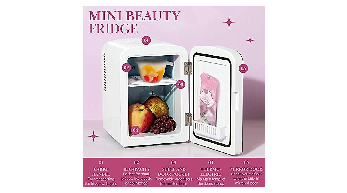 Paris Hilton Mini Refrigerator - Stylish Beauty & Snack Cooler