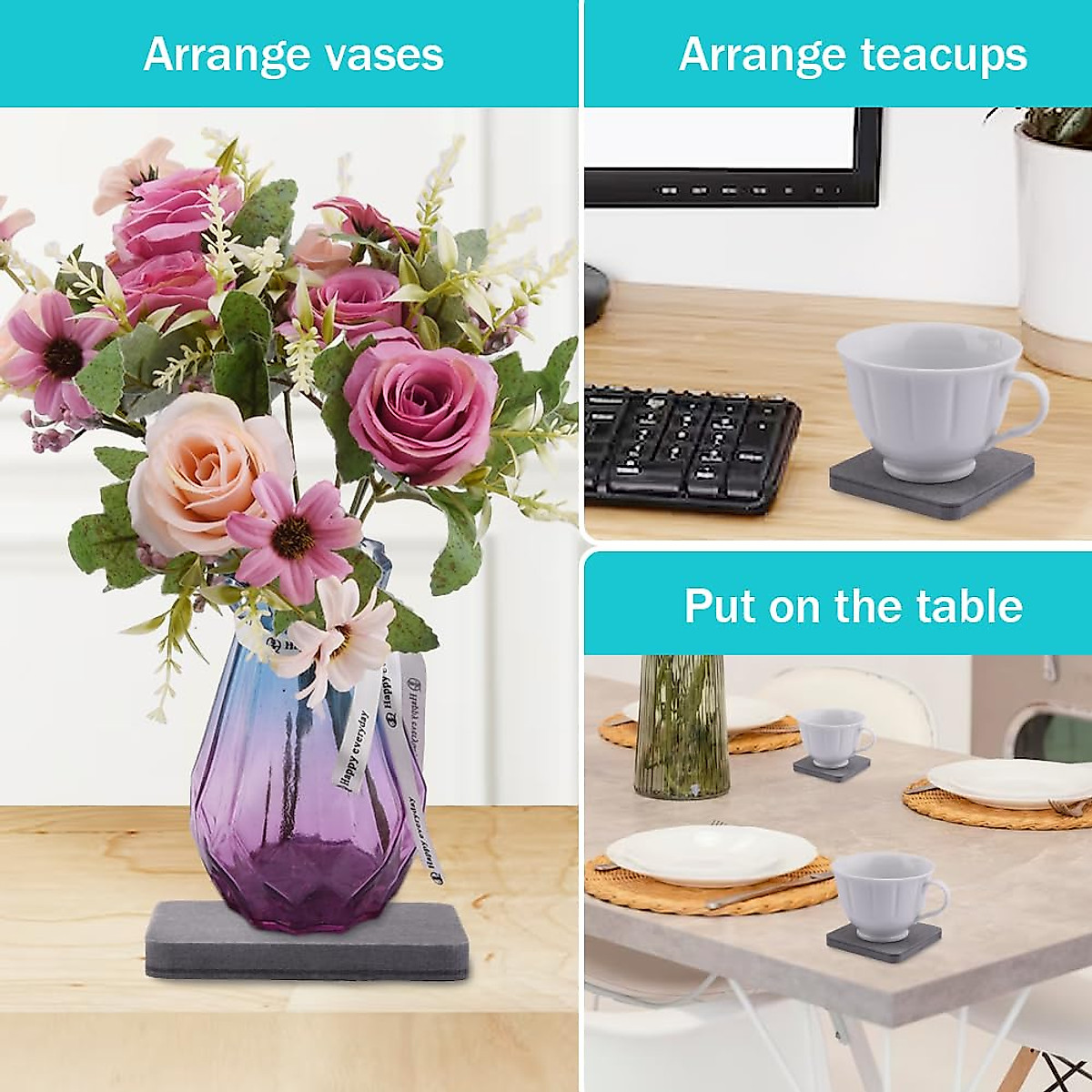 Set of 5 Water Absorbent Diatomite Coasters, Diatomaceous Earth Kitchen Soap Dish, Water Absorbing Stone for Hand Soaps & Cups & Drinks Bottles & Plants and Cosmetic Bottles