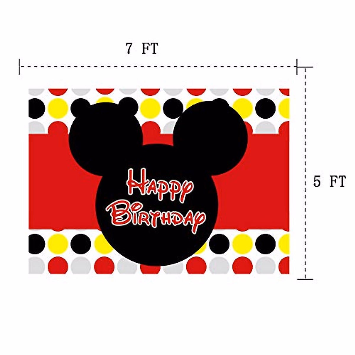 zlhcgd 7x5FT Mickey Mouse Photography Photo Background for Kids Birthday Party Backdrops Decoration