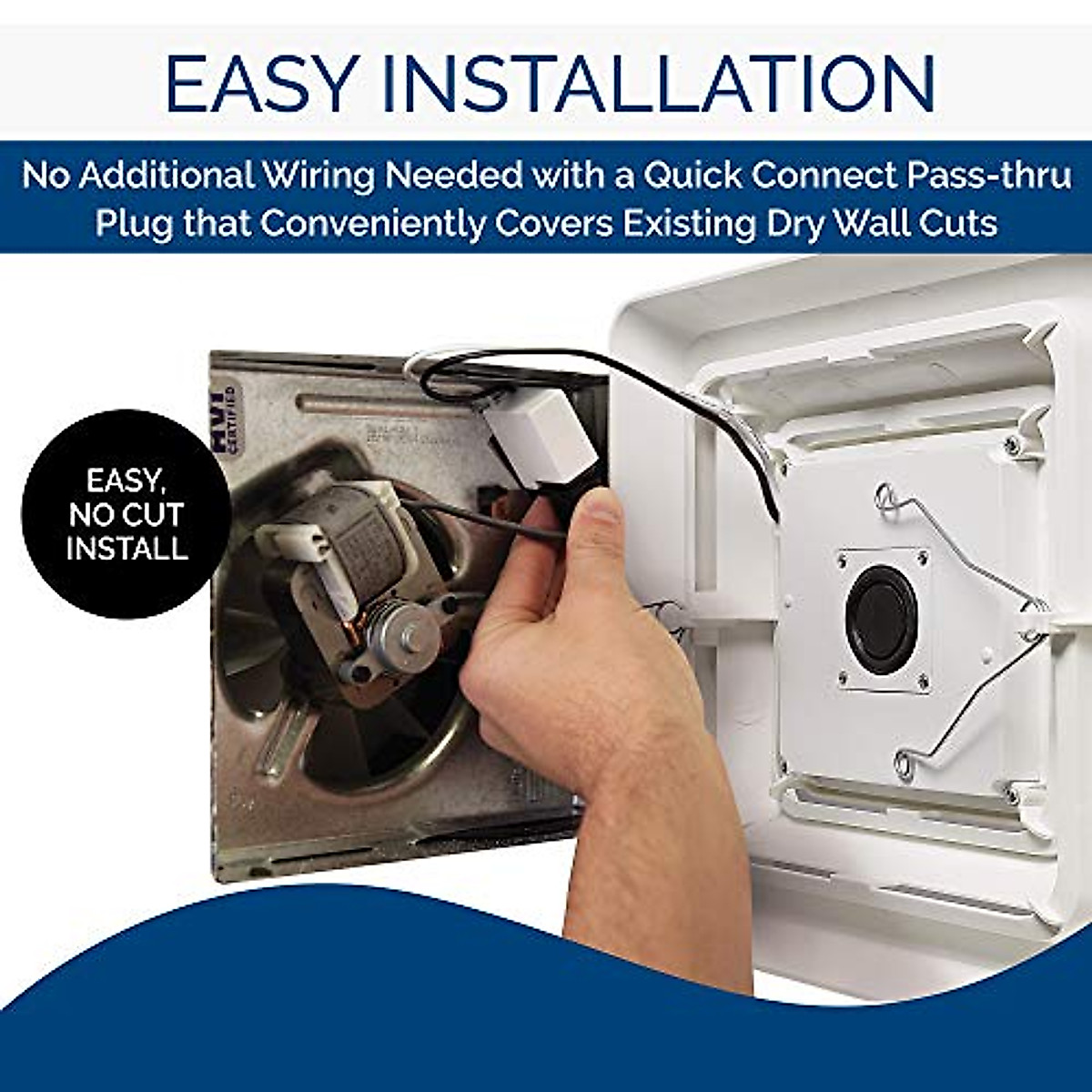 Broan-NuTone FG800SPK Bluetooth Speaker Bathroom Exhaust Grille Cover with LED Light, White Bath Fan