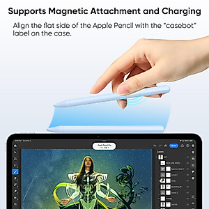 Fintie Silicone Sleeve for Apple Pencil Pro & Apple Pencil 2nd Generation, Light Pen Skin Case Cover Soft Protective Grip Holder with 2 Nib Covers Accessories, Sky Blue