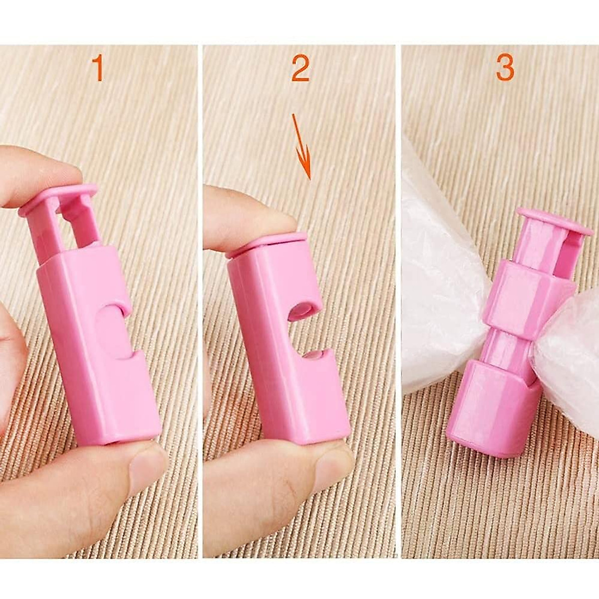 PULABO 1 Pack of 4 Pieces Food Sealing Clips, Bread Bag Clips Superior Locking Type Bag Clip, Pocket Sealing Clamp for Food, Bread Bag Popular