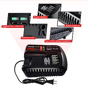 V20 Battery Fast Charger CMCB104, WaxPar CMCB104 Battery Charger Compatible with Craftsman V20 Lithium Battery CMCB204 CMCB202 CMCB201 CMCB209 CMCB205 CMCB100 CMCB101
