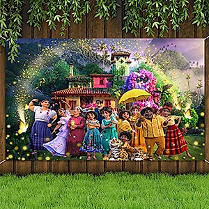 5x3ft Magic Movie Birthday Party Backdrop Supplies for Girls Madrigal Family Background Banner for Cake Table