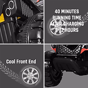 TEOAYEAH 25W Toddlers ATV, Wireless Music, 6V Battery Powered Electric ATV, Rear Motor Ride on Toys, DIY Sticker, Push Button Drive System (Black)