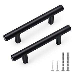 Goldmic 30-Pack 5'' Cabinet Pulls Matte Black Stainless Steel for Kitchen Cabinet Handles Cupboard Drawers Pulls, 5 Inch Length, 3 Inch Hole Center