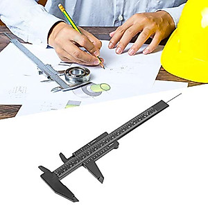 Plastic 150MM High Accuracy Double Rule Scale Durable Gauge Plastic Vernier Caliper Measuring Tool for Measurements(Black)