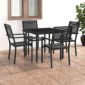 WEHUOSIF 5 Piece Patio Dining Set,Outdoor Dining Set,Garden Dining Set,Terrace Tables and Chairs,Lounge Seat,Garden Furniture,for Homes,Offices,Living Room,Cafes,Steel