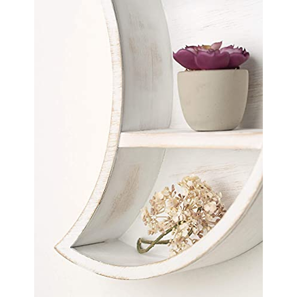 Moon Shelf for Crystals - Crystal Shelf Display and Crystal Holder - Crystal Display Shelf - White Crescent Moon Shaped Shelf - Boho Nursery Decor - Nursery Shelves for Bedroom, Kids Room, Baby Room