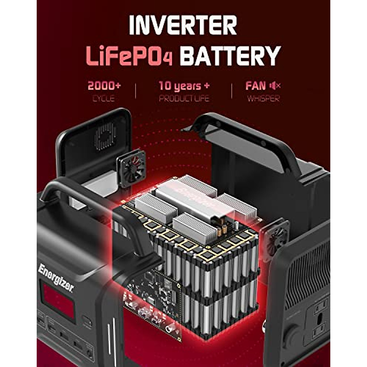 Energizer Portable Power Station PPS320 320Wh LiFePO4 Battery 110V/300W Pure Sine Wave AC Outlet PD100W Fast Charging Solar Generator