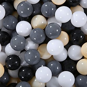Heopeis Plastic Balls for Ball Pit, 100 Pieces Phthalate & BPA Free, Crush Proof Play Balls for Ball Pit, Pit Balls in Assorted Colors in Reusable and Durable Storage Mesh Bag with Zipper