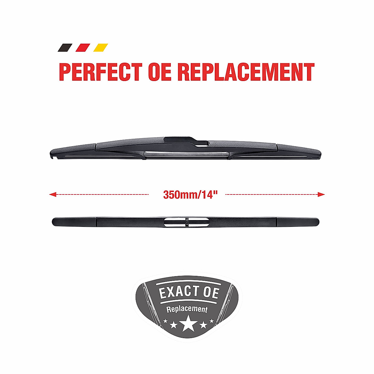 BERG REGEN Rear Wiper Blades 14 inch(14-D), Replacement For Ford Edge 2014-2007, Mazda 3 2009-2004, Volvo XC60 2017-2012, Lincoln MKX 2015-2007, Back Windshield Wiper Blades +More Cars