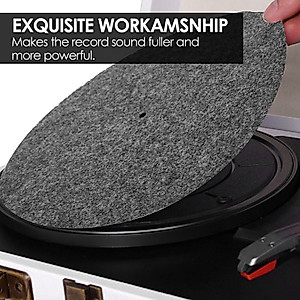 Turntable Platter Mat Slip Mat Anti-Vibration Pad Improves Sound & Performance for Record Players(Black)