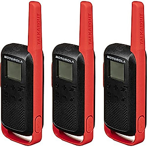 Motorola Solutions T210TP Two-Way Radio Black W/Red Three-Pack