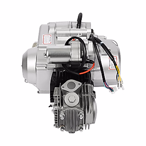 DOONARCES 125cc 4 Stroke Electric Start Engine Motor Air-cooled Single-cylinder Semi Auto Engine with 3 Forward 1 Reverse for ATV Bike Go kart Quad Dirt bike, Silver