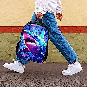 Cool Blue Shark Cool Animal Backpack School Backpacks Preschool Book Bag Cute School Bags for Kids Boys Girls Travel Daypack
