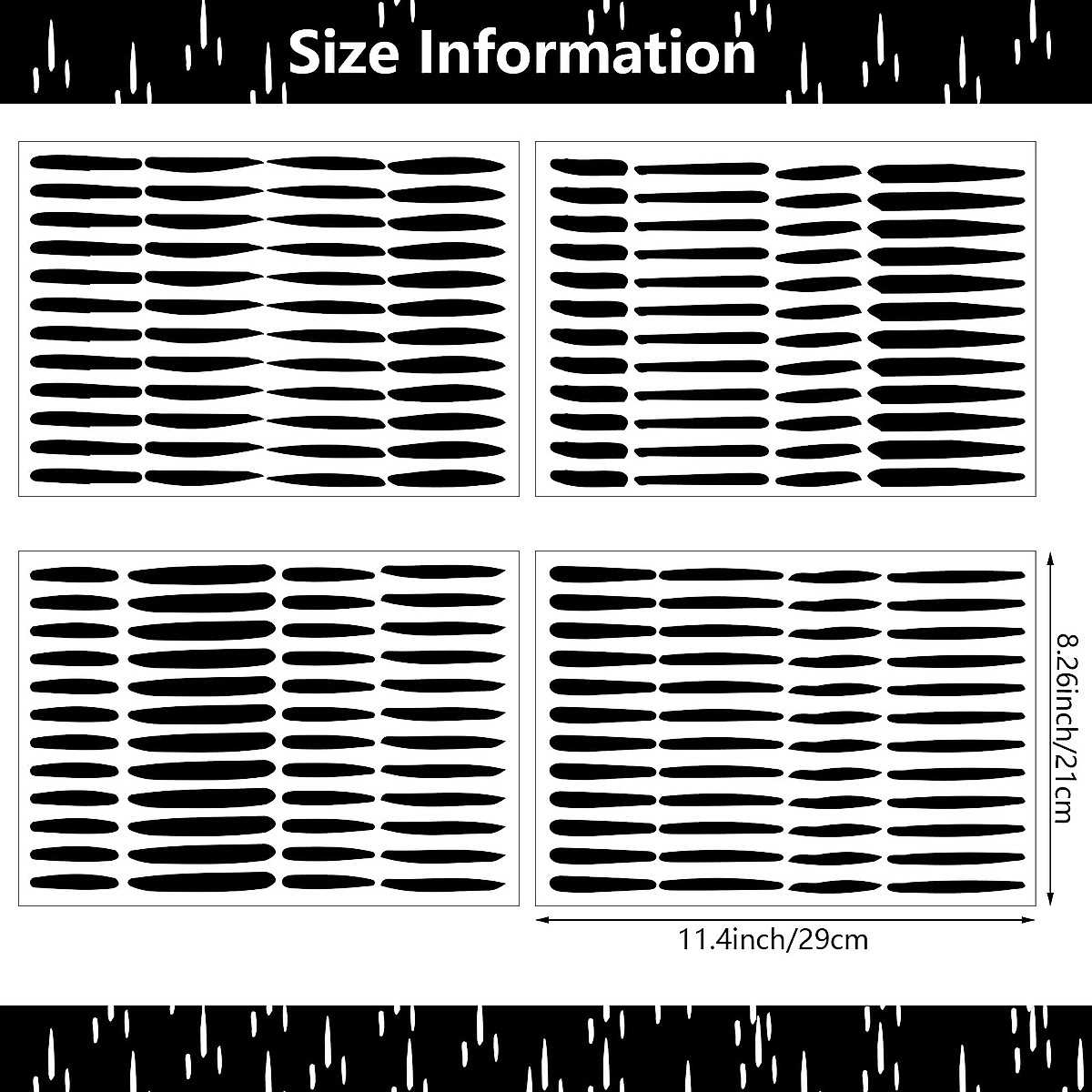 192 Pieces Boho Line Wall Decals Modern Abstract Decor Sticker Removable Peel and Stick Striped Wallpaper Black Stripes Art Wall Vinyl for Urban Minimalist Bedroom Office Nursery Home Decoration