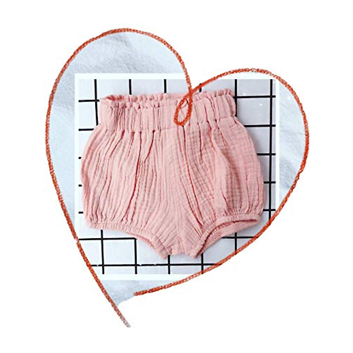 LOOLY Unisex Baby Girls Boys 3 Pack Cotton Linen Blend Bloomer Shorts (66 (3-6Month), Pink, Color, White)