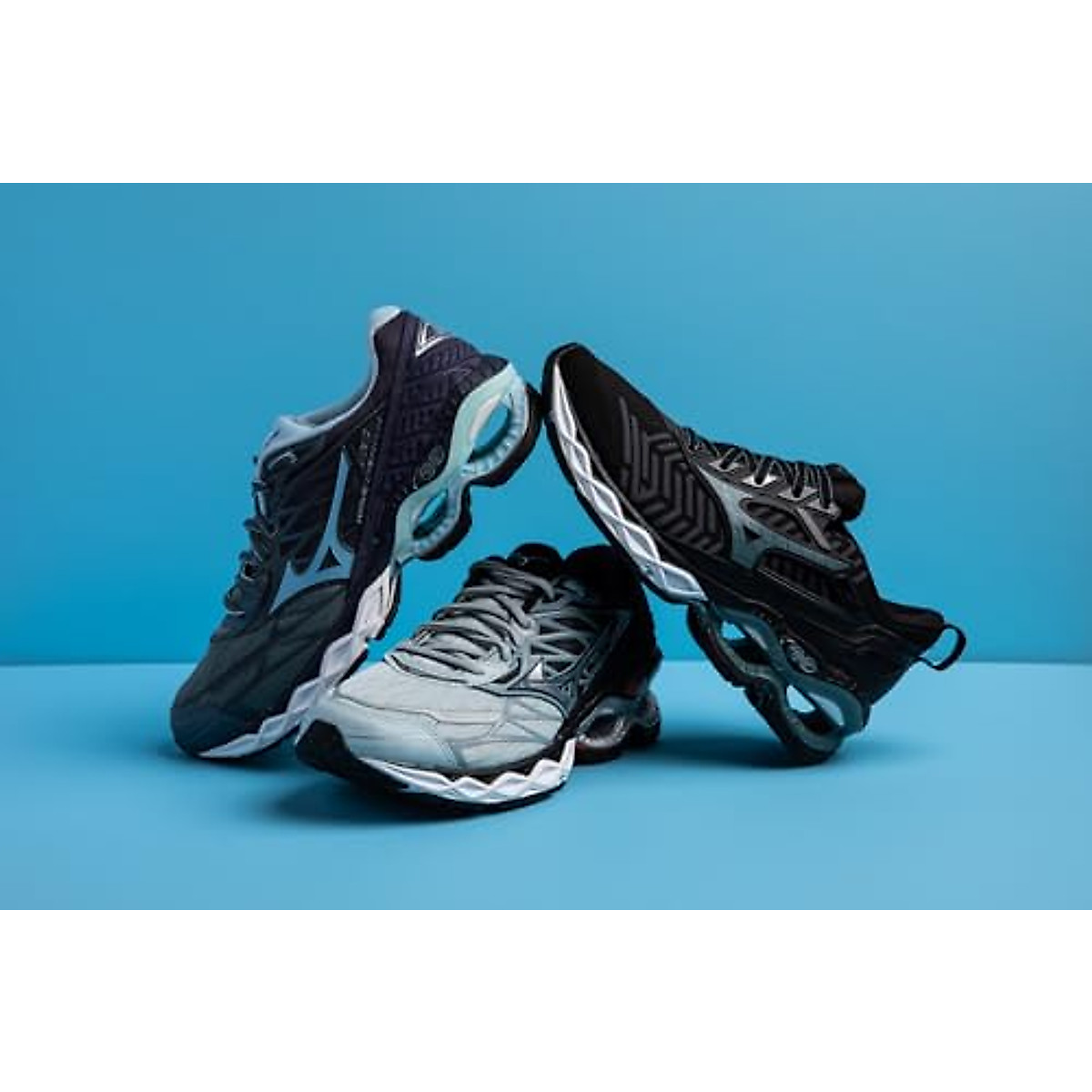 Mizuno Men's Wave Creation 20 Knit Running Shoe, Black-Stormy Weather, 8