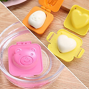 Boil Egg Mold,Egg Rice Mold Hard Boiled Egg Mold,3D Cartoon Egg Fish Car Heart Rabbit Shaper Bento Maker,Sushi Rice Mold Boiled Egg Maker,DIY Rice Ball Bento Mould Accessories for Sushi Making
