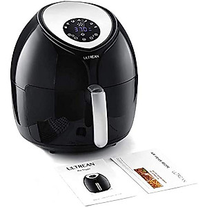 Ultrean Air Fryer 6 Quart , Large Family Size Electric Hot Airfryer XL Oven Oilless Cooker with 7 Presets, LCD Digital Touch Screen and Nonstick Detachable Basket,UL Certified,1700W (Black)