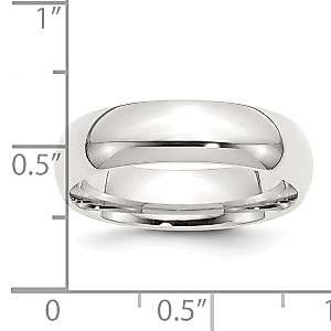 IceCarats 925 Sterling Silver 6mm Comfort Fit Plain Classic Wedding Band Ring Size 6.5