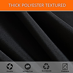 Hstbgdlk 2 Pack Black Tablecloth Fitted Table Covers for 6 Foot Rectangle Tables - Water Resistant Washable Fabric Polyester Rectangle Table Clothes for Parties, Trade Show（72L x 30W x 30H Inches）
