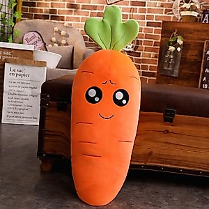 XIZHI 27.5" Carrot Hugging Pillow Kids Pillows Plush Cute Expression Stuffed Doll Toy (Cute)