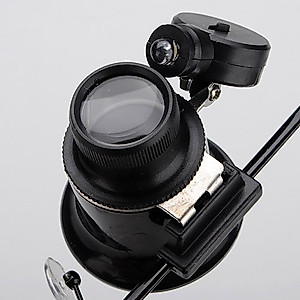 Watch Repair Eye Magnifier Glasses 20X Magnifying Glasses Loupe Jeweler LED Light Lamp Single Lens