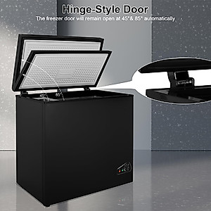 7.0 Cubic Feet Chest Freezer, Deep Freezer with Removable Basket, 7 Adjustable Thermostat, Easy Defrost Drain, Compact Small Freezers Free Standing Top Open Door for Homes
