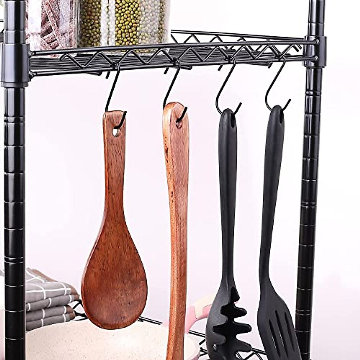 Rivexy 10 Pack Black S Hooks for Hanging Plants, S Hooks for Hanging Clothes, Stainless Steel S Hooks Heavy Duty, Durable S Shaped Hooks for Kitchen, Small S Hooks for Hanging Heavy Duty, Closet Hooks