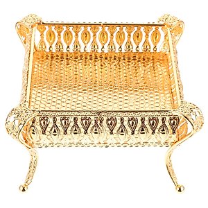 Cabilock Decorative Tray Cookie Tray Gold Fruit Bowl Turkish Candy Snack Serving Tray Storage Trays Metal Serving Tray Coffee Tea Serving Vanity Tray