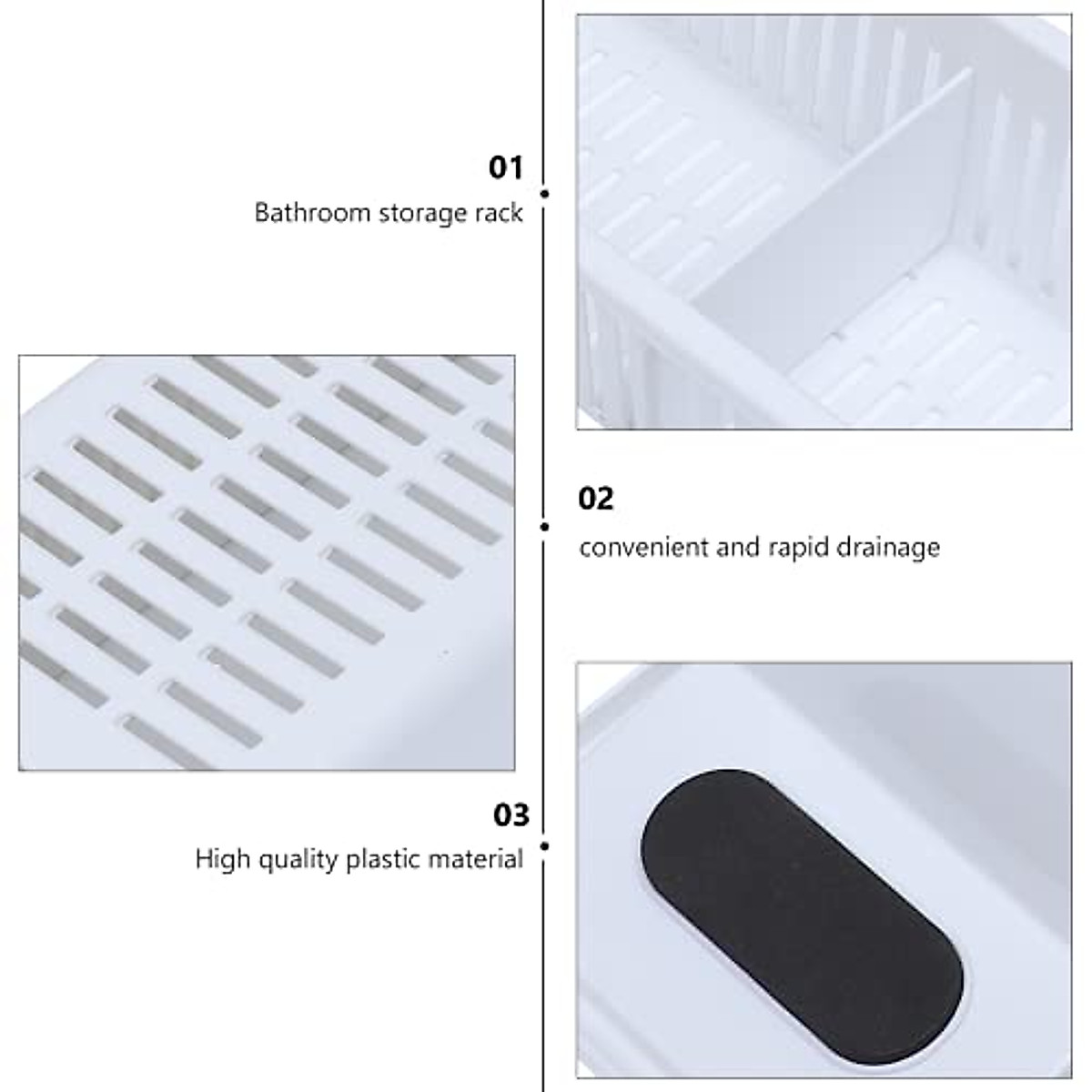 Angoily 1pc Drainer Stretchable Non- Bathtub Shelf Book Retractable Expandable Slip Bottle Tray Bathroom Rack Supplies Bath Organizer Extendable Candle Stand Toy Storing Caddy Bathing