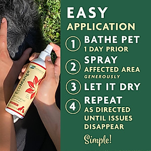 EcoMange Mange Relief for Dogs & Cats – 8 Oz. Cat & Dog Itch Relief, Sarcoptic & Demodectic Mite Spray – Herbal Extract & Essential Oil Itch Relief for Dogs – Natural Cat & Dog Sprays by Vet Organics