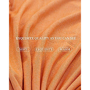 SPAOMY Herringbone Throw Blanket Faux Cashmere with Tassels Soft Cozy Lightweight Decorative Throw Blanket for Bed, Sofa, Farmhouse Outdoor- All Seasons (50x60 Inch, Orange)