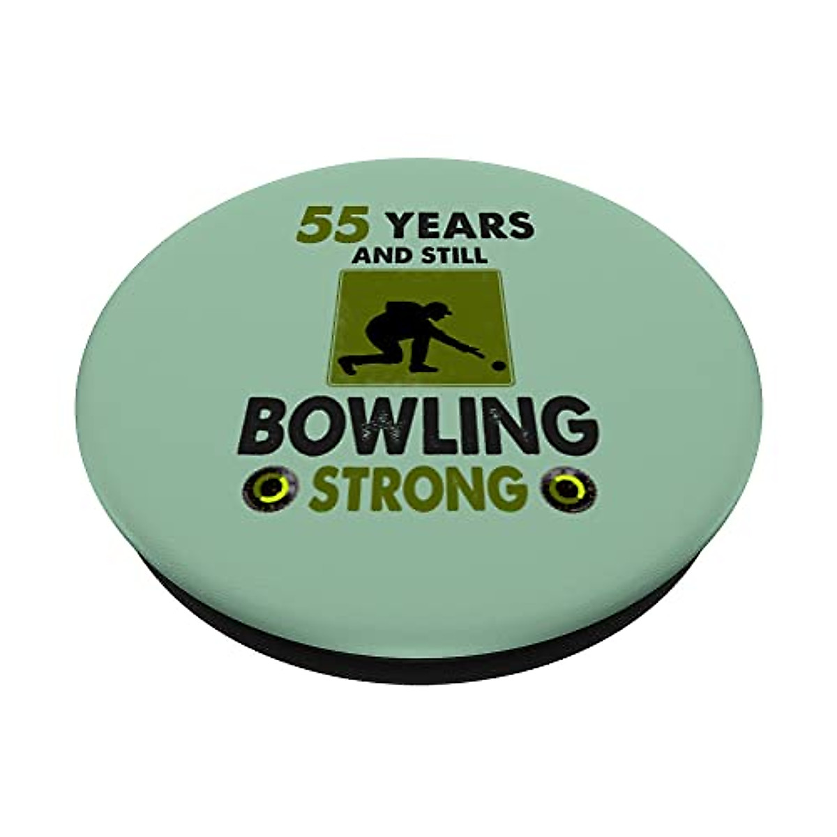Lawn Bowls 55th Birthday Idea For Men & Funny Lawn Bowling PopSockets Swappable PopGrip