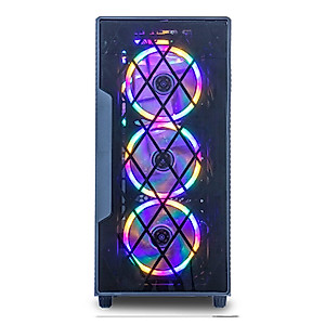 MXZ Gaming PC Desktop Computer, AMD Ryzen 5 4500, RX 6600 8GB, 16GB DDR4, NVME 500GB SSD, 6RGB Fans, Win 11 Pro Ready, Gamer Desktop Computer(R5 4500| RX 6600)