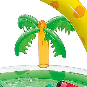 Summer Waves 8.5ft x 6.3ft x 50in Inflatable Jungle Kiddie Swimming Pool Splash Play Center with Slide and Sprinkler