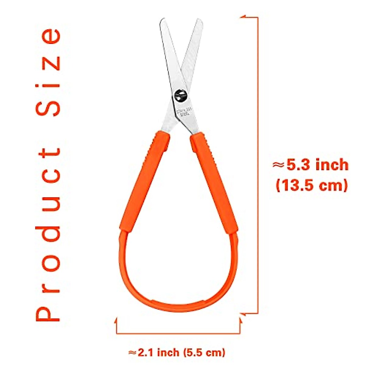 3-Pack Mini Loop Scissors Muitiple Colors Easy-Opening Squeeze Handles Grip Scissors Self-Opening Adaptive Design for Special Needs LDW06211 Blue