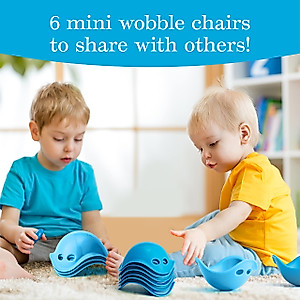 Goji Baby Mini Stackable Toys - 6 Pack Wobble Toys - Educational Sensory Toys for Toddlers - Perfect for Elementary School Students, Classrooms, Playrooms, and Daycares - Ages 1-10 (Blue)